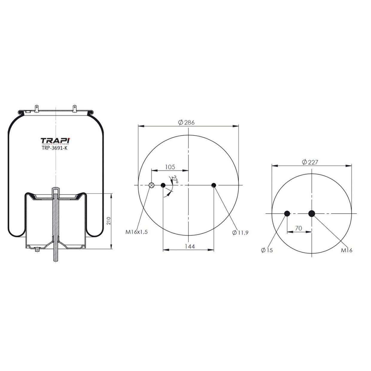 1543691 - Air spring, with steel piston : Partolium